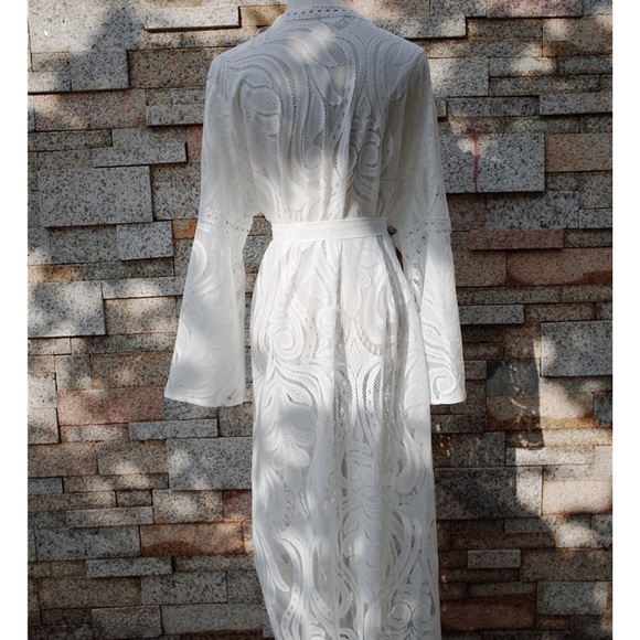 KJANSY | Sweaters | Karli White Lace Duster | Poshmark